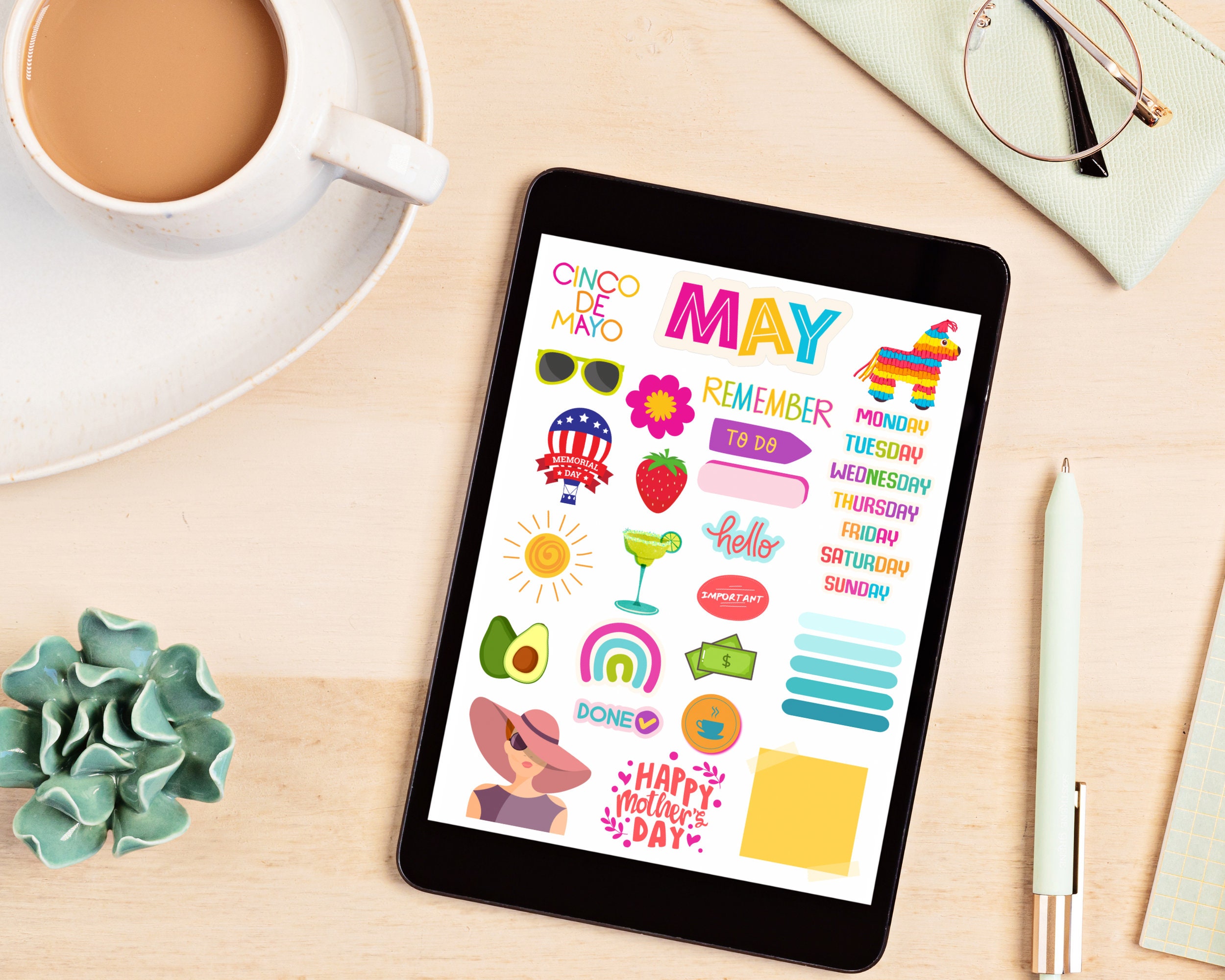 May Stickers for Goodnotes | Mother’s Day Cinco De Mayo Digital Planner ...