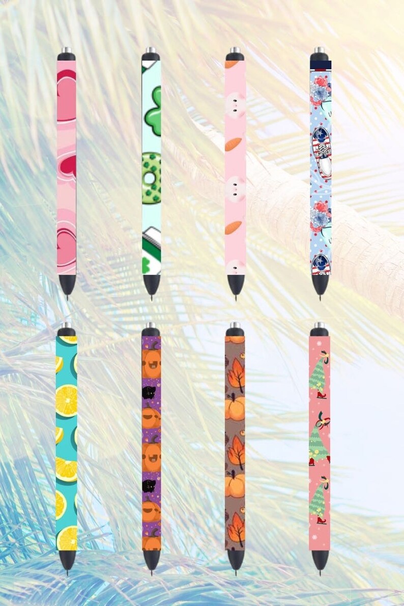 Holidays/seasonal Pen Wraps - 8 Designs - Digital Download - Epoxy Pen ...