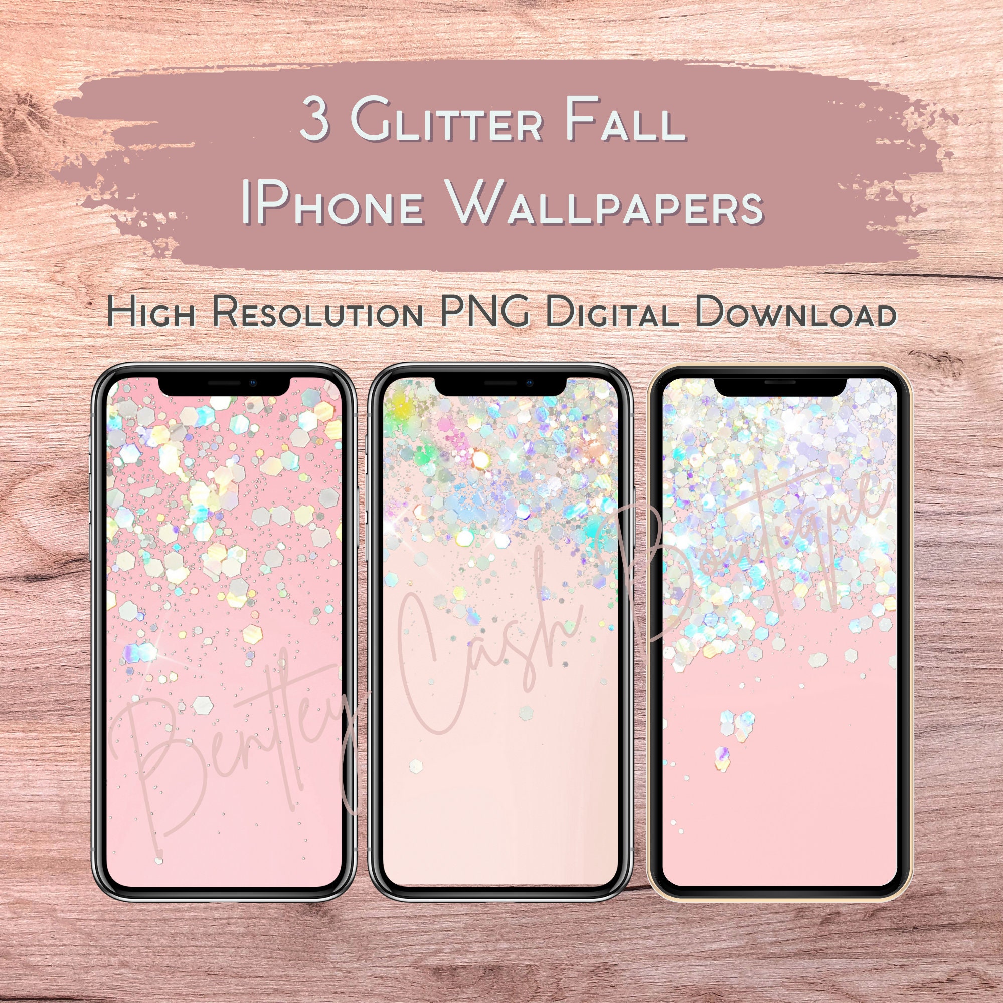 Glitter Fall iPhone Wallpaper - 3 Designs - PNG - Digital Download ...