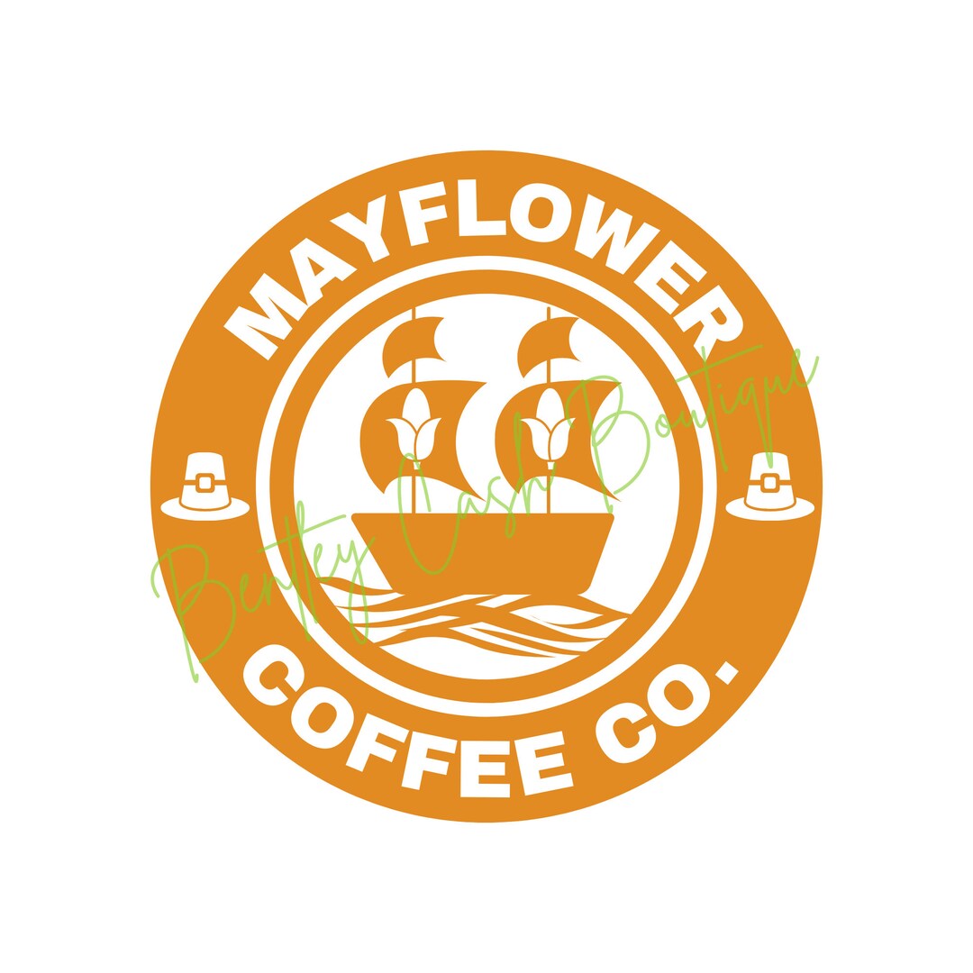 Mayflower Coffee Co Label - Logo - Thanksgiving - SVG, PNG - Digital ...