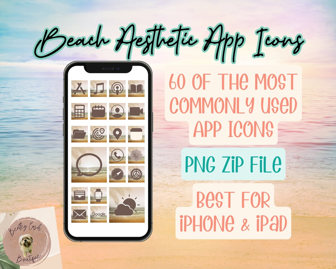 60 Beach Aesthetic App Icons - iPhone iPad IOS Icons - Install ...