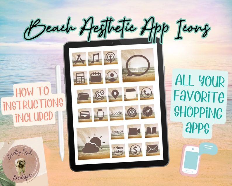 60 Beach Aesthetic App Icons - iPhone iPad IOS Icons - Install ...