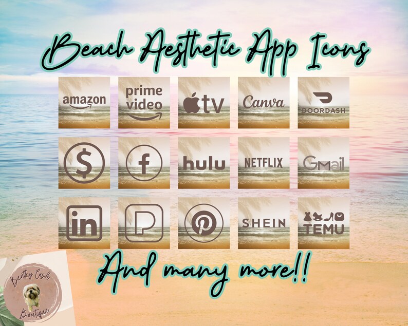 60 Beach Aesthetic App Icons - iPhone iPad IOS Icons - Install ...