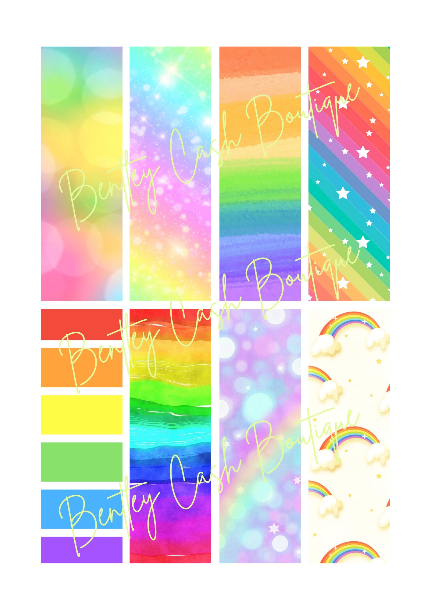 Rainbow Pen Wraps - 8 Designs - PDF, PNG - Digital Download - Epoxy Pen ...