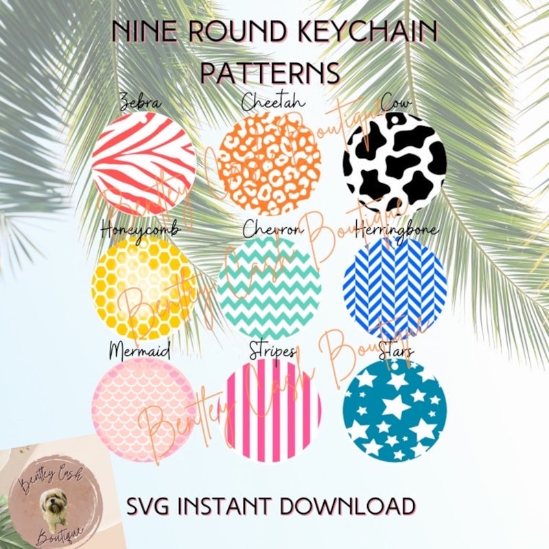 Keychain Svg Round - Etsy