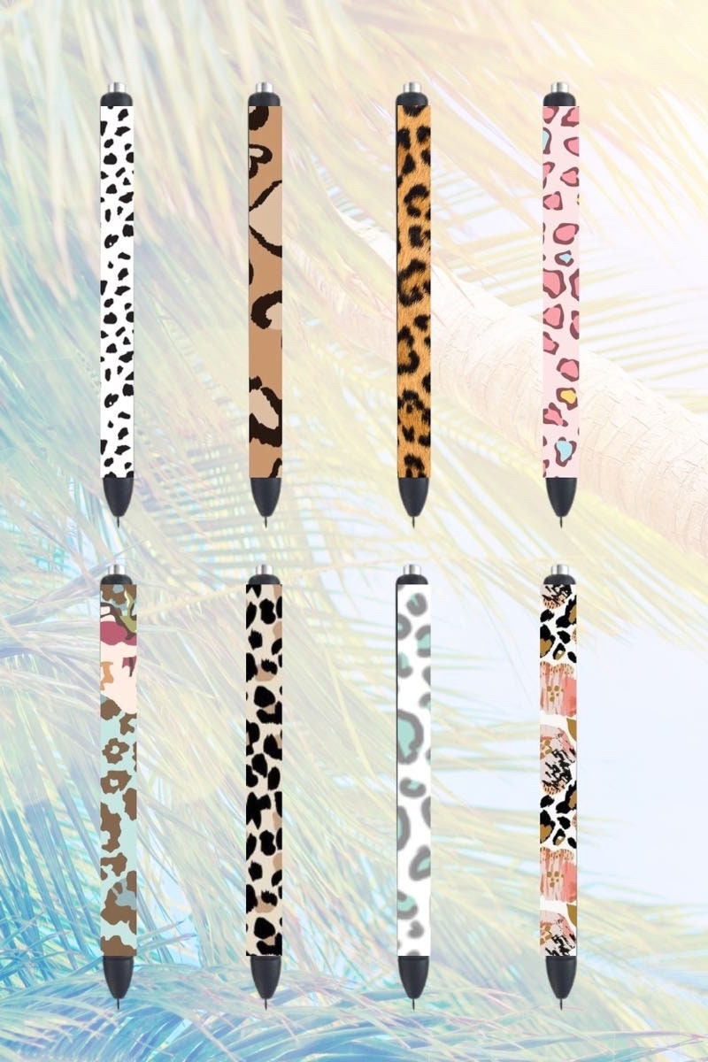 Cheetah Pen Wraps 8 Designs PDF PNG Digital Download - Etsy