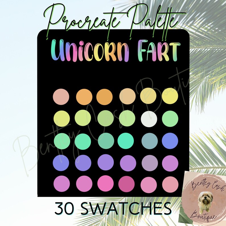 Unicorn Fart Procreate Color Palette Color Swatches iPad Illustration ...