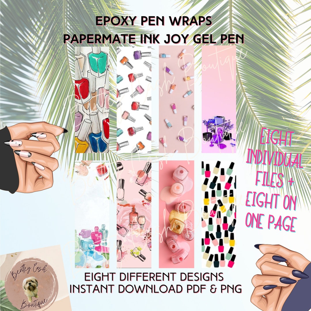 Nail Polish Epoxy Pen Wraps - 8 Designs - PDF, PNG - Digital Download ...