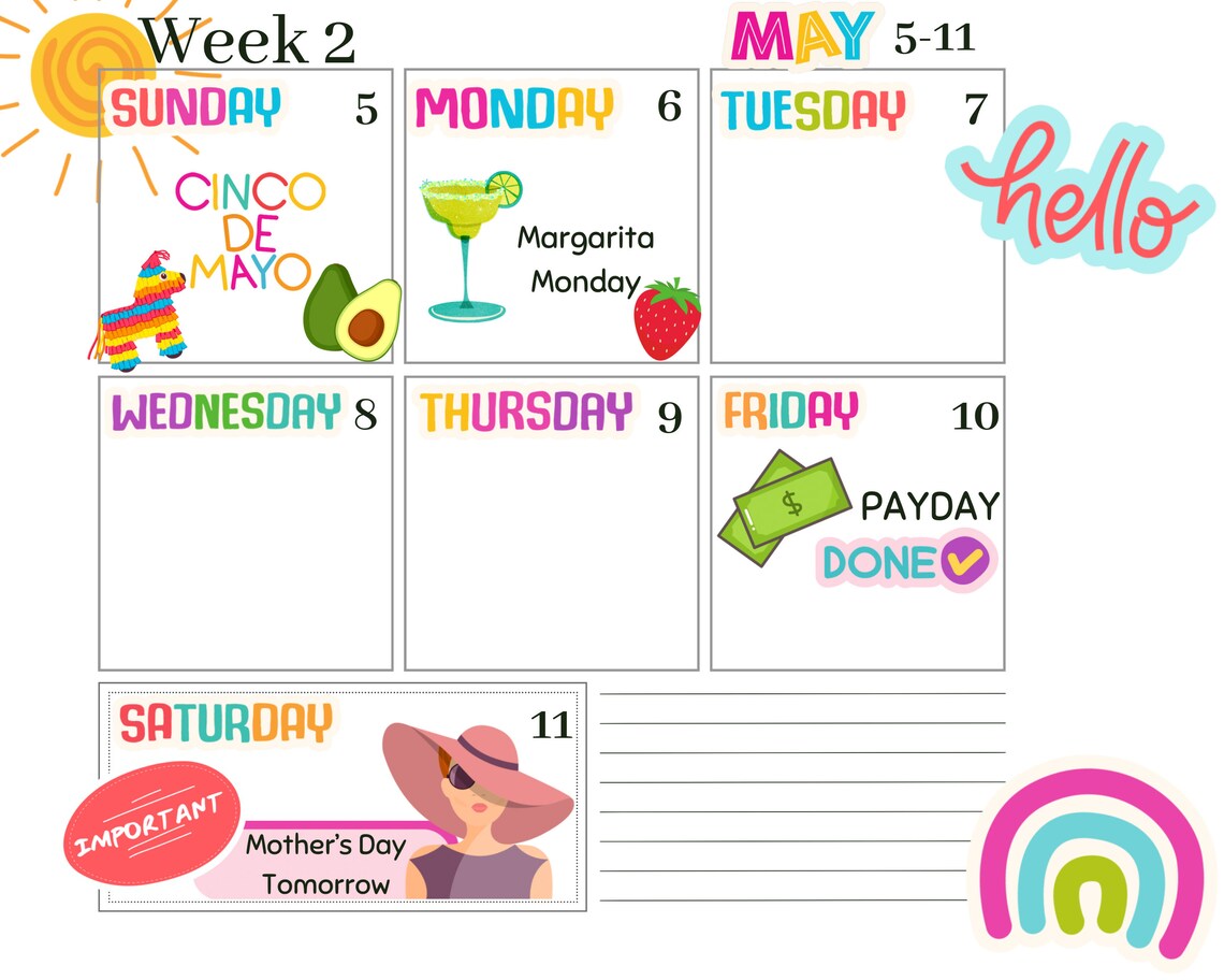 May Stickers for Goodnotes | Mother’s Day Cinco De Mayo Digital Planner ...