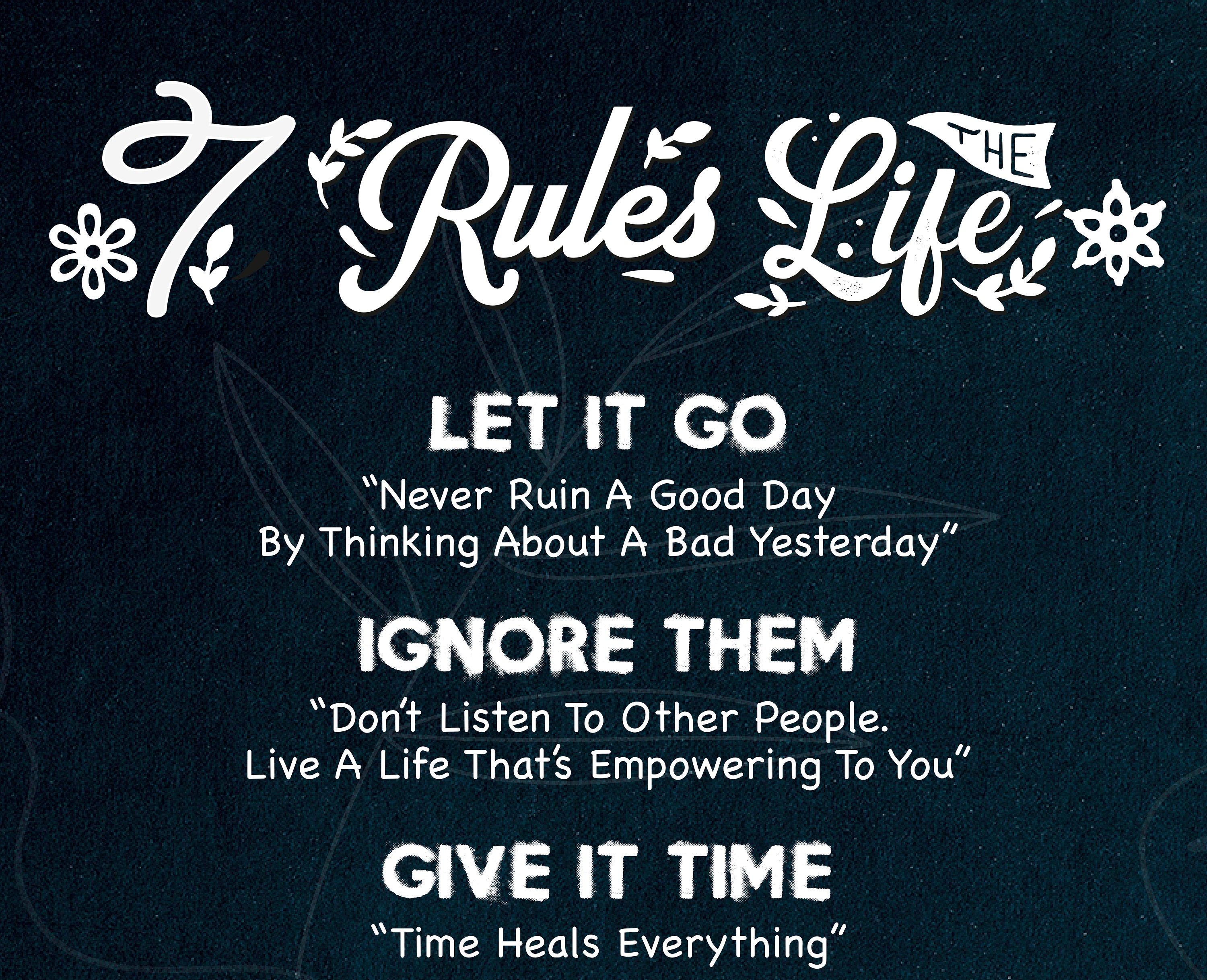 7 Rules of Life Wall Art Rules of Life for Success Positive ...