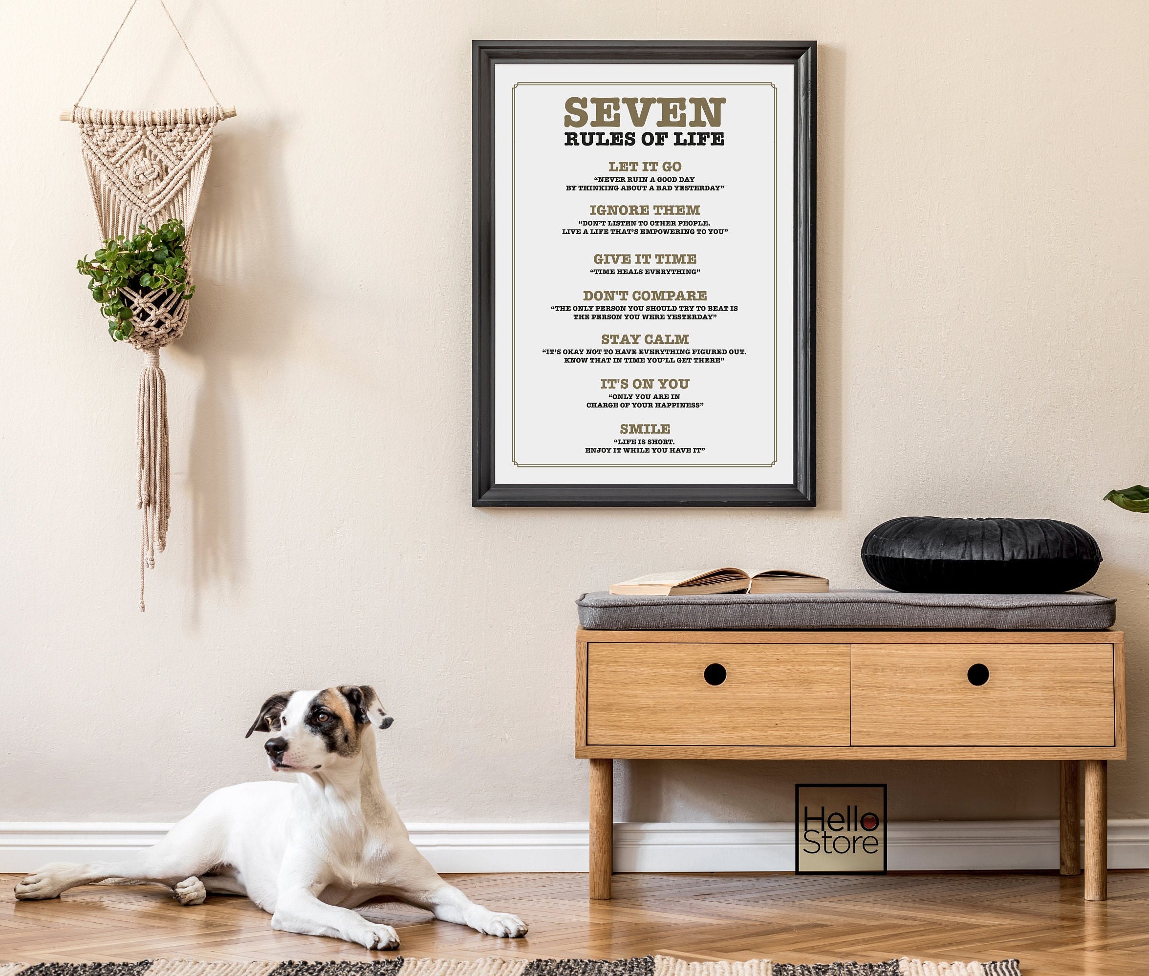 7 Rules of Life Wall Art Rules of Life for Success Positive ...