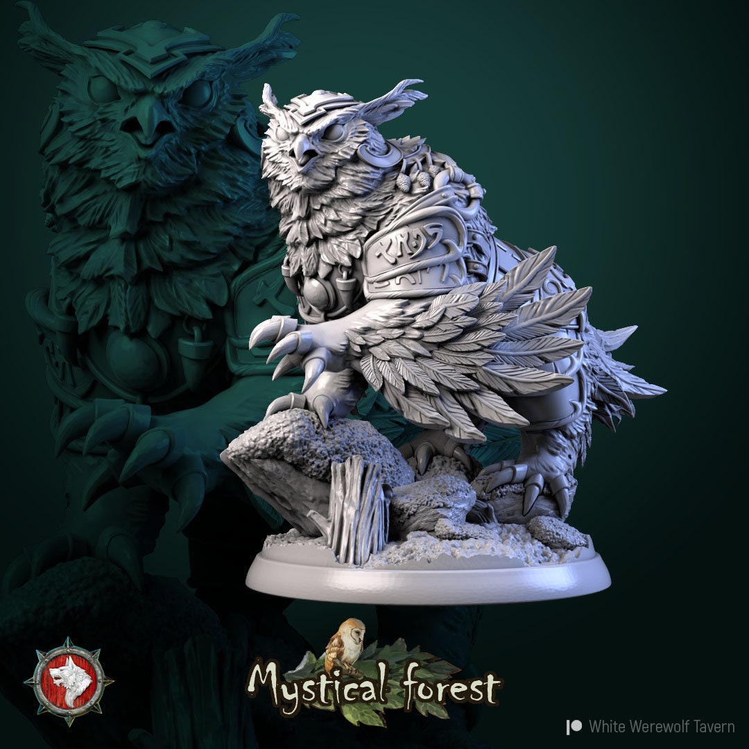 Armored Owlbear 32 Mm Scale Tabletop Unbemalte Miniatur - Etsy