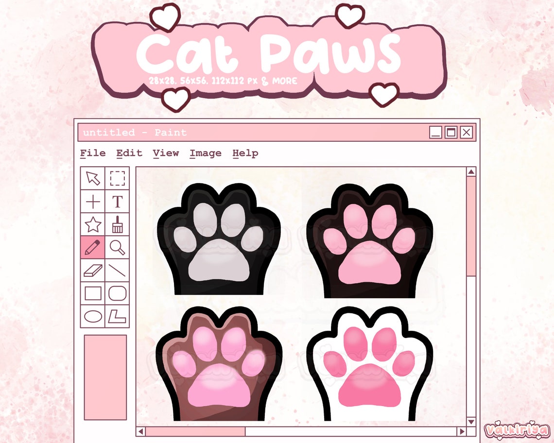 4 Cat Paws Twitch Emote / Badge / Channel Points / Bits | Youtube ...