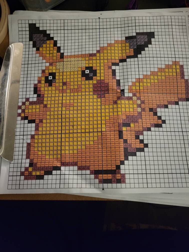 Pikachu Cross Stitch - Etsy