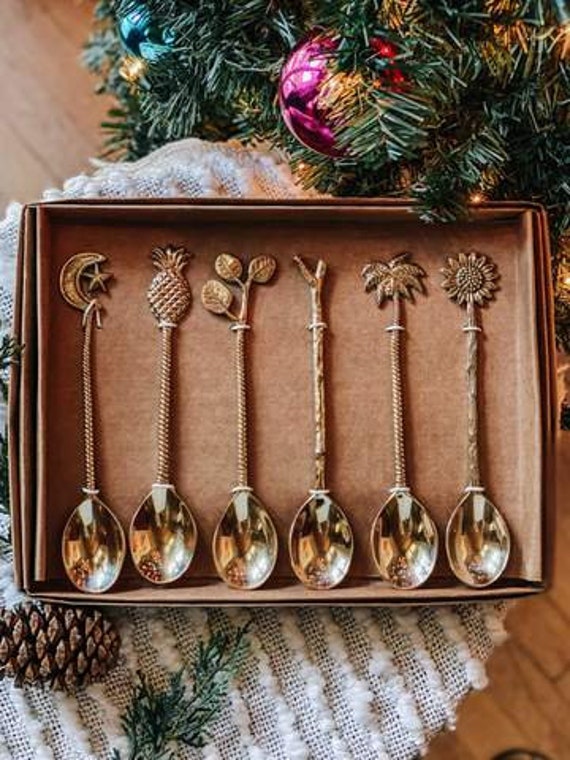 Original 6 Brass Spoon Set - Etsy