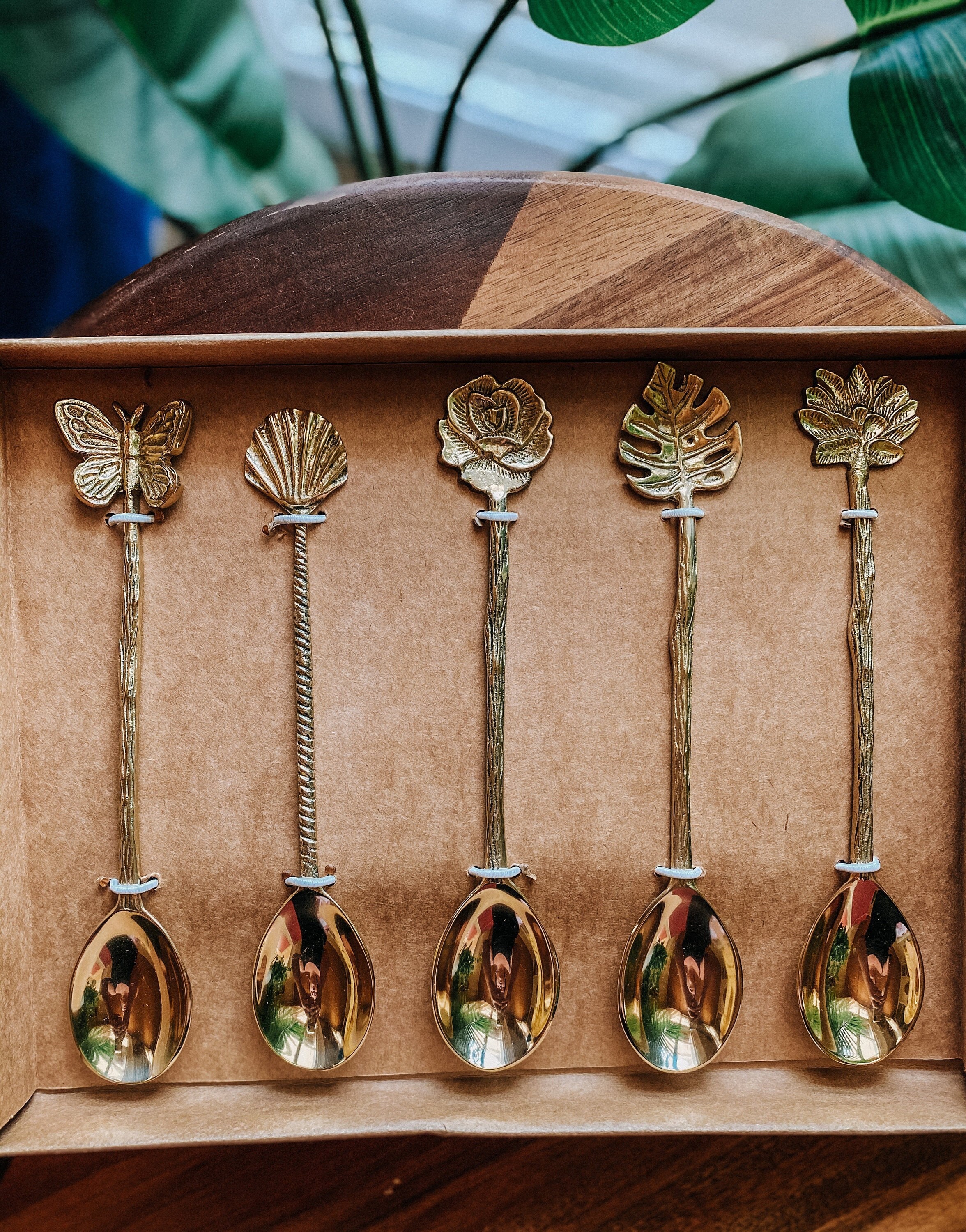 Tropical Brass Spoon Set | Etsy