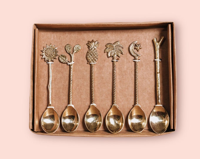 Original 6 Brass Spoon Set - Etsy