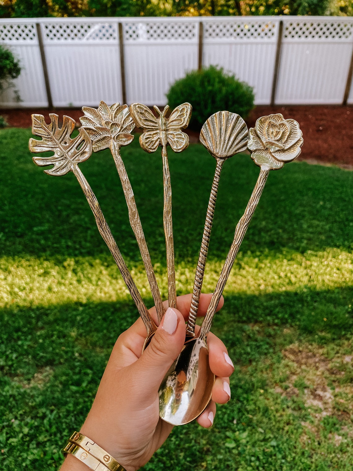 Tropical Brass Spoon Set - Etsy