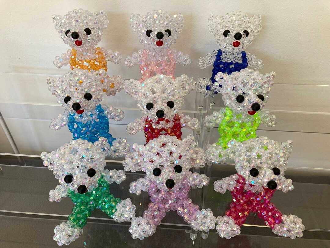 Beaded Teddy Bear, Cute Teddy Bear, Adorable Beading Animals, Cute Animal Home Decor/dest Toy 8 ...
