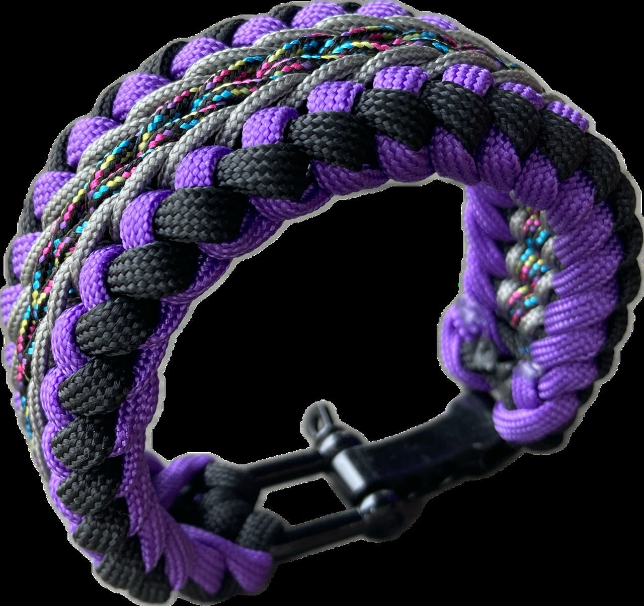 4 Colored Thick and Wide Paracord Bracelet With Adjustable Buckle - Etsy