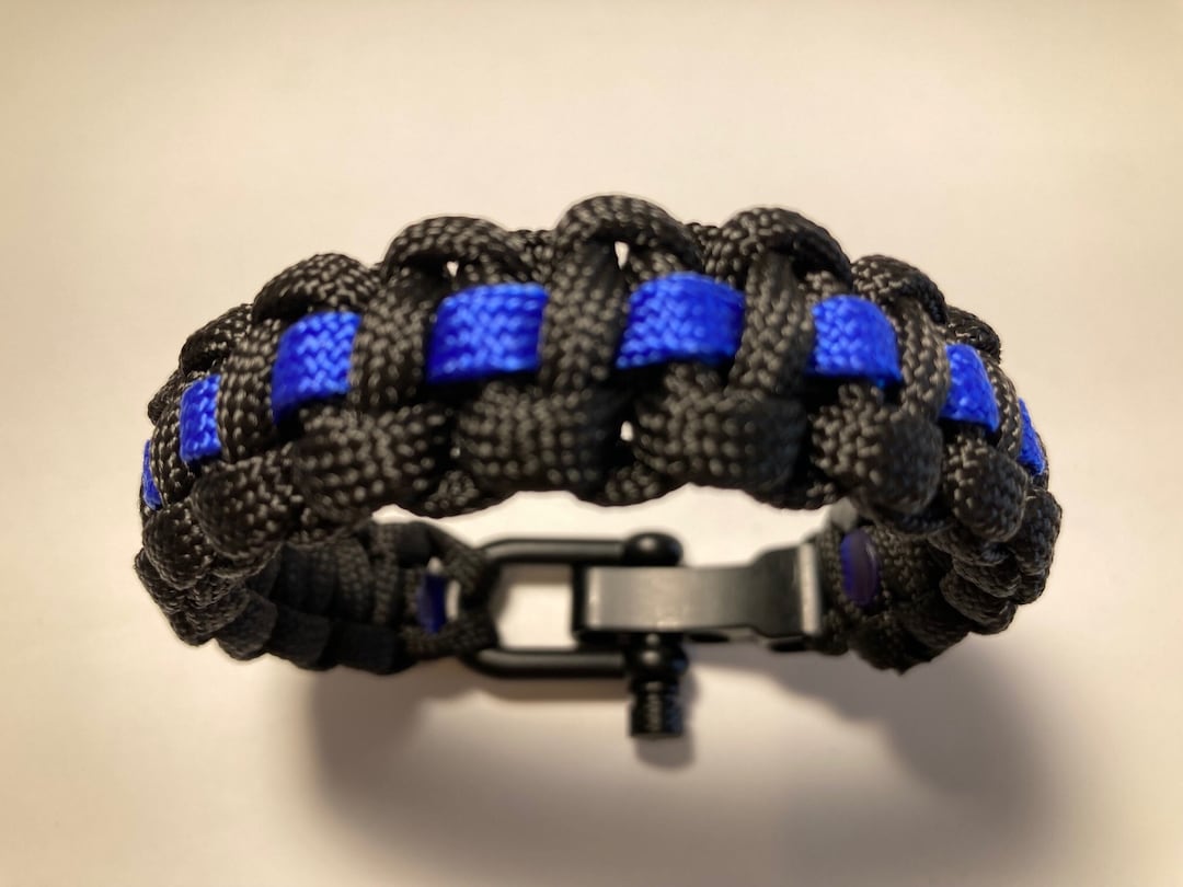 Thin Blue Line Police Bracelet, Paracord Bracelet for Law Enforcement ...
