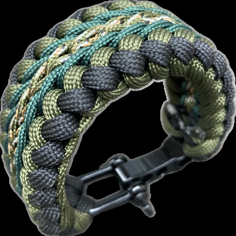 4 Colored Thick and Wide Paracord Bracelet With Adjustable Buckle - Etsy