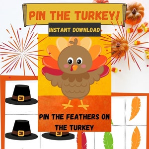 Bundle of Thanksgiving Day Pin the Turkey Games! Digital Pin the Turkey ...