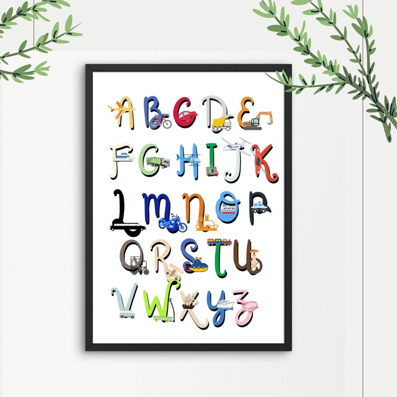 Truck Alphabet Poster - Etsy