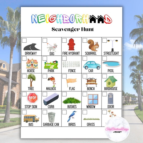 Neighborhood Scavenger Hunt - Etsy
