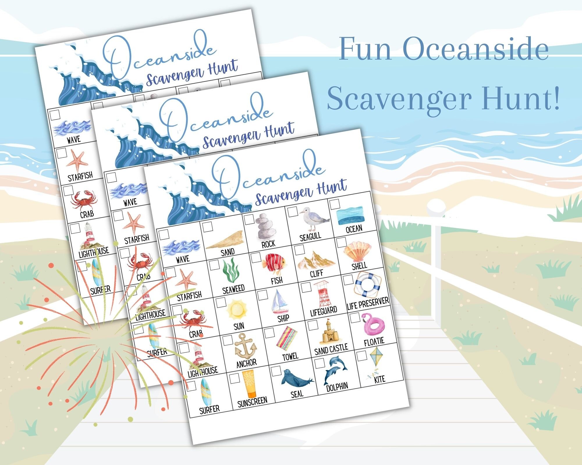 Printable Scavenger Hunt, Beach Scavenger Hunt, Outdoor Scavenger Hunt ...