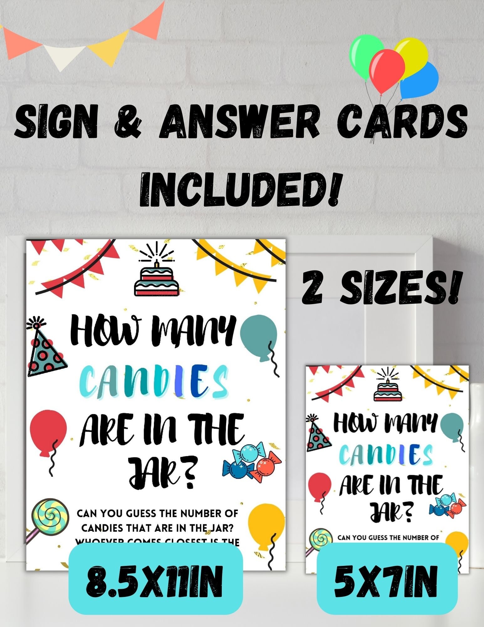 Birthday Holiday Candies Guessing Game, Party Game, Printable, Guess ...