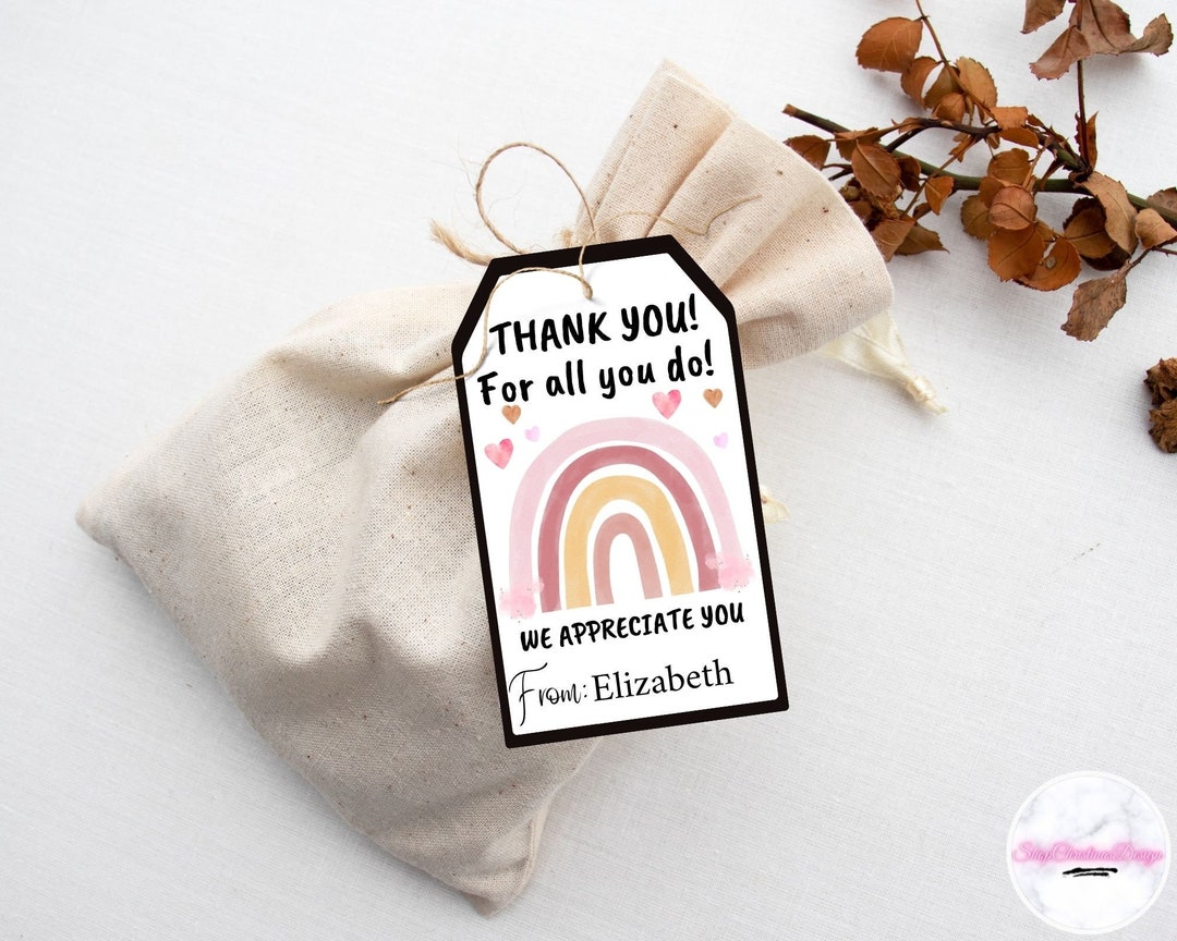 Teacher Gift, Teacher Appreciation Gift, Gift Tag, Thank You for All ...
