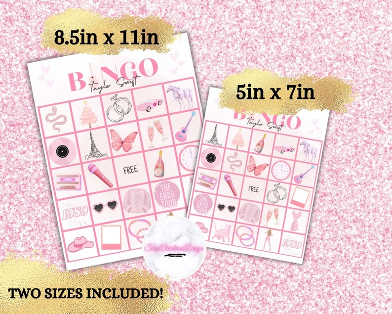 Taylor Swift Bingo, Taylor Swift Games, Eras Tour Parties, Birthdays ...