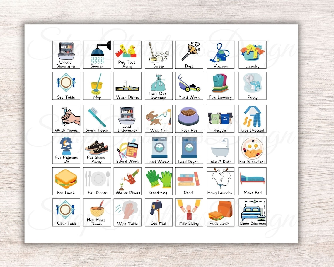 Responsibility Chore Chart for Kids, Printable to Do List Child, Kids ...