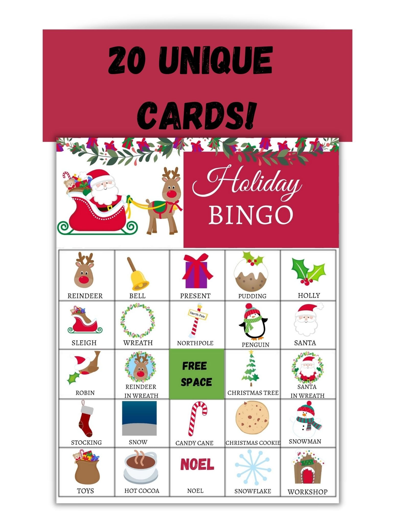 Holiday Party Bingo! Instant Download Unique Cards Teachers and ...