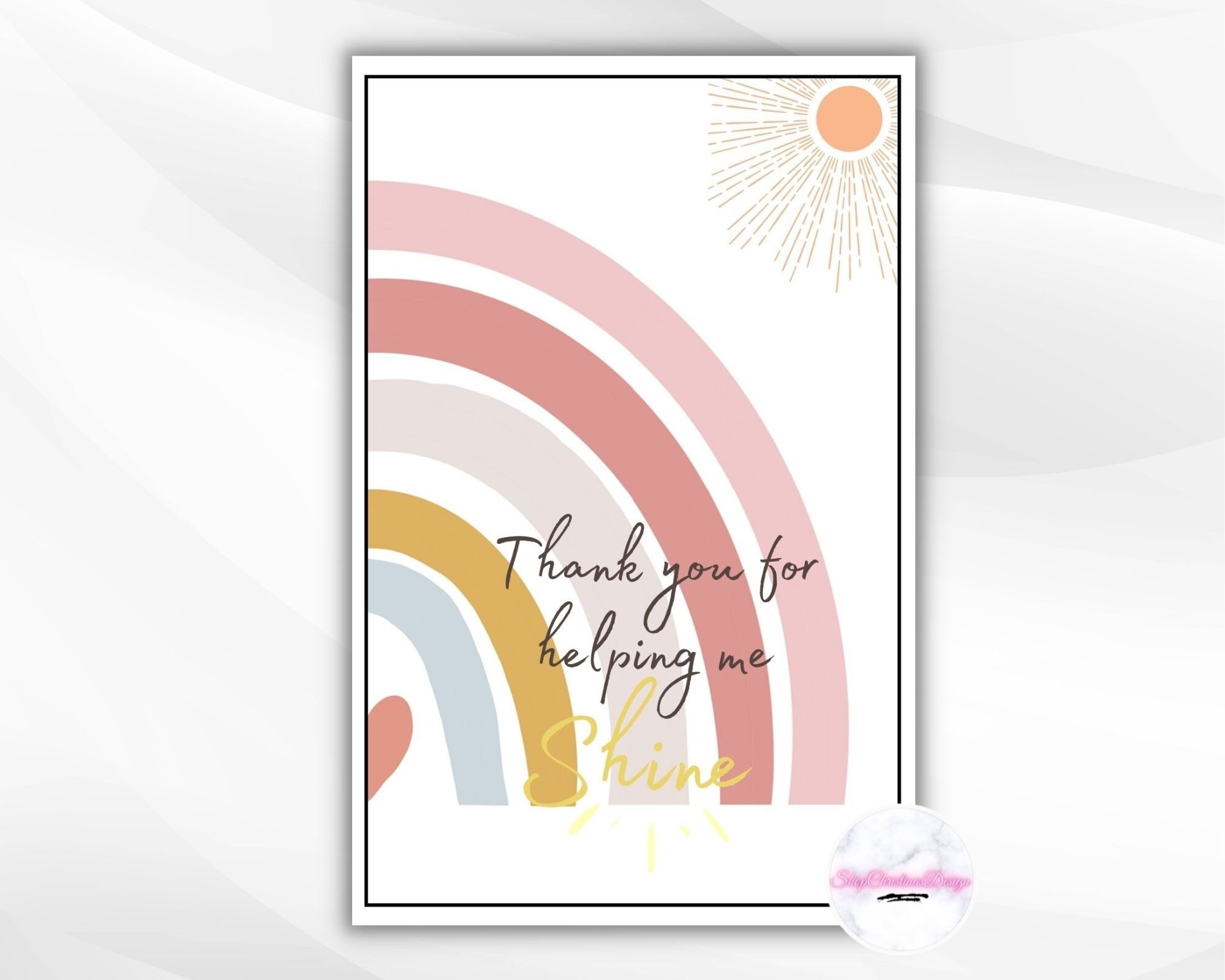Teacher Thank You Card, End of Year Teacher Card, Printable, Thank You ...