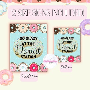 Donut Sign, Party Sign, Digital, Donut Station, Kids Donut Stand ...