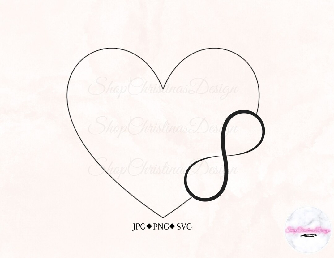 Heart Outline Digital Download, Open Heart, Infinity Sign, Heart ...