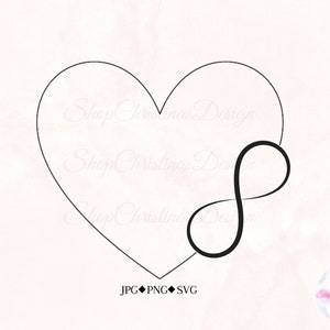 Heart Outline Digital Download, Open Heart, Infinity Sign, Heart ...