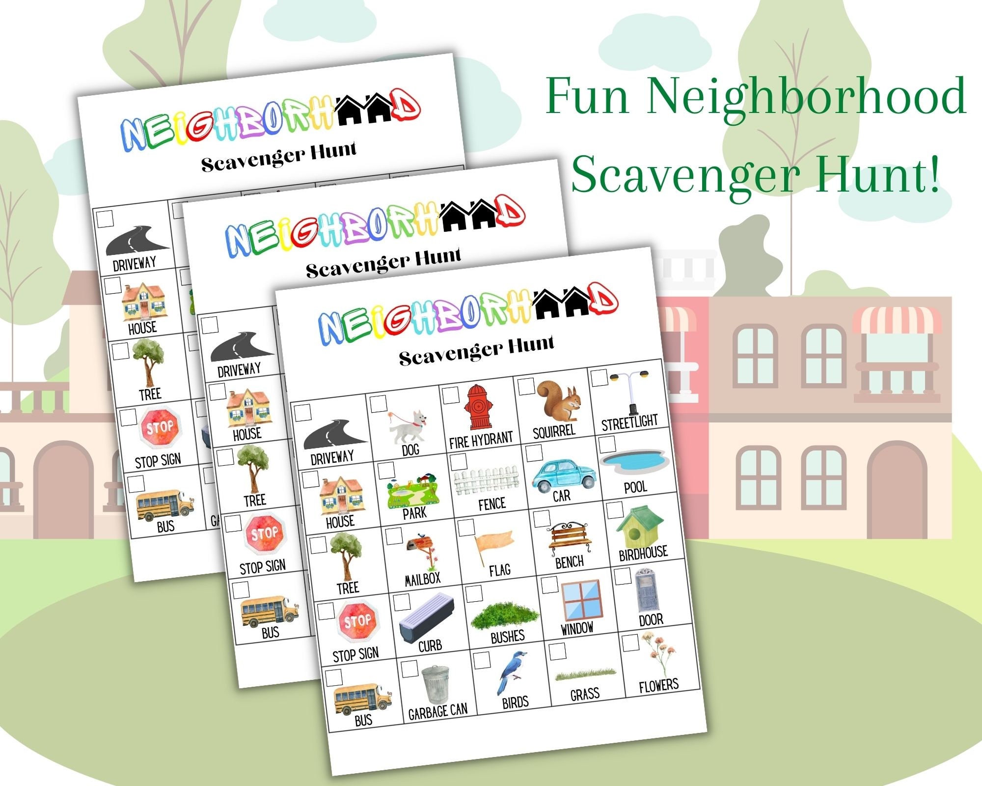 Printable Scavenger Hunt, Neighborhood Scavenger Hunt, Outdoor ...