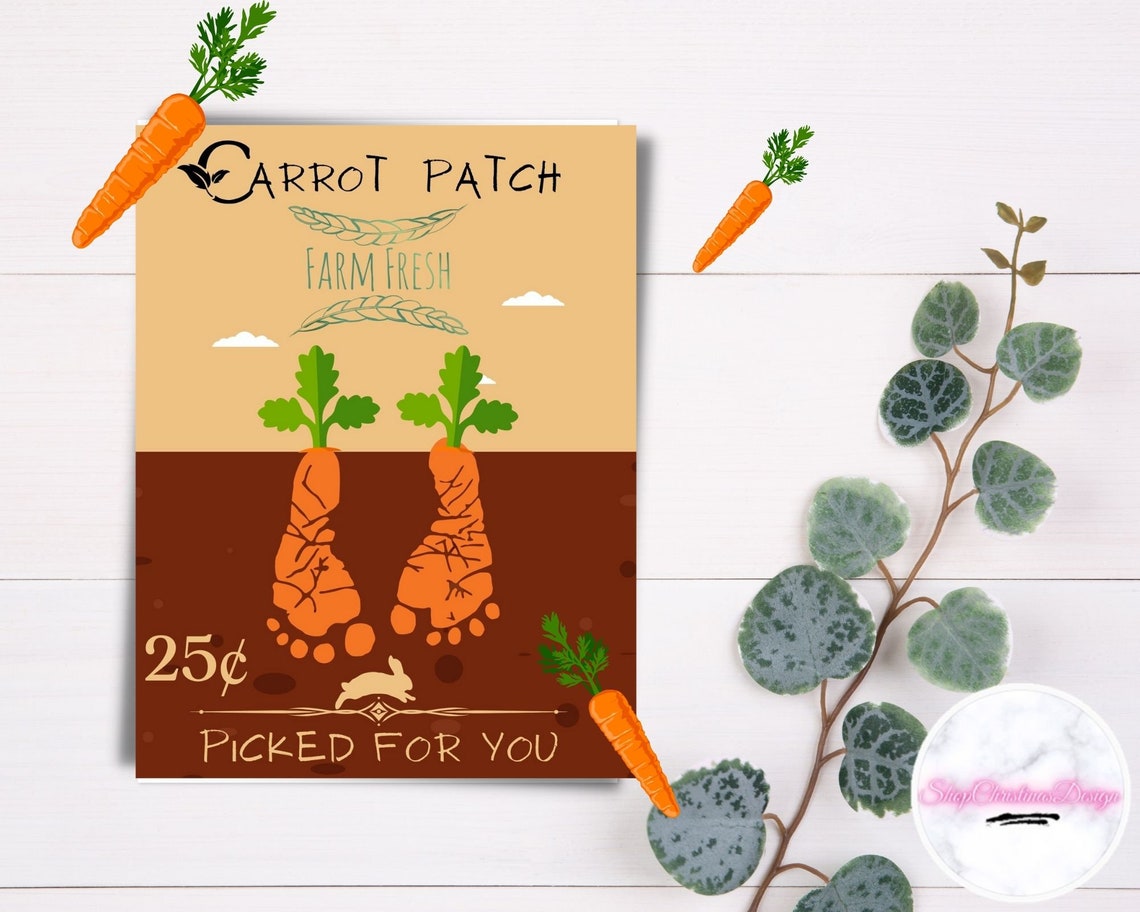 Farm Sign Carrot Patch Easter Footprint Feet Art Craft Kids - Etsy