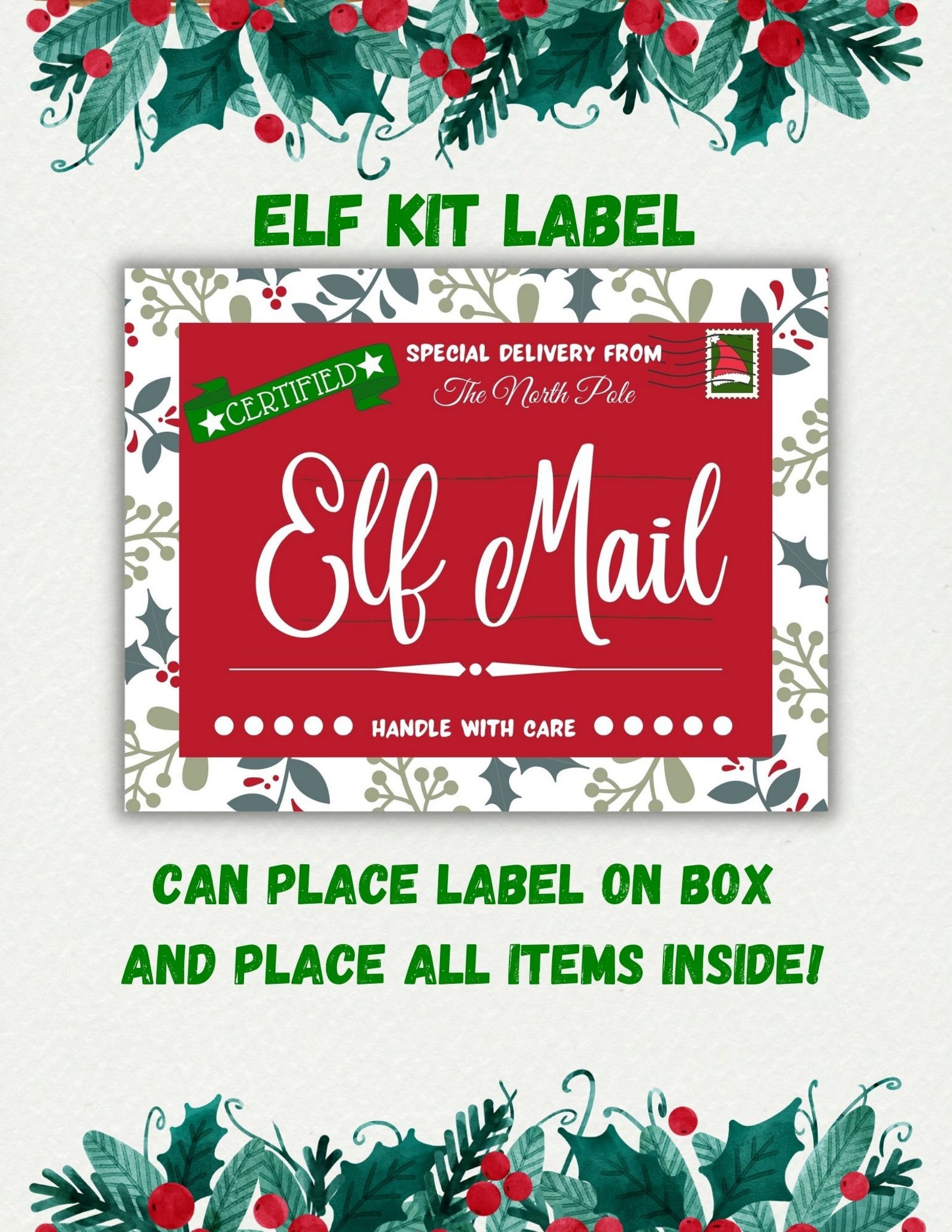 Elf Adoption Kit, Elf Holiday Kits, Elf Adoption Certificate, Printable ...