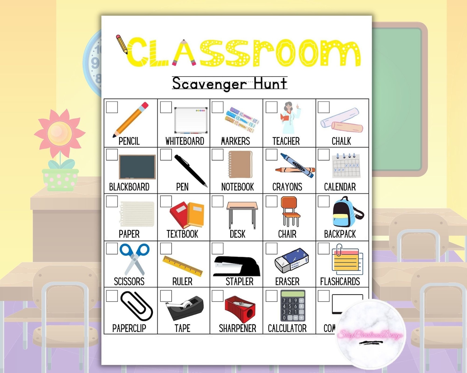 Printable Scavenger Hunt, Classroom Scavenger Hunt, Indoor Scavenger ...