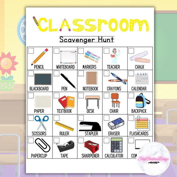 Classroom Scavenger Hunt - Etsy