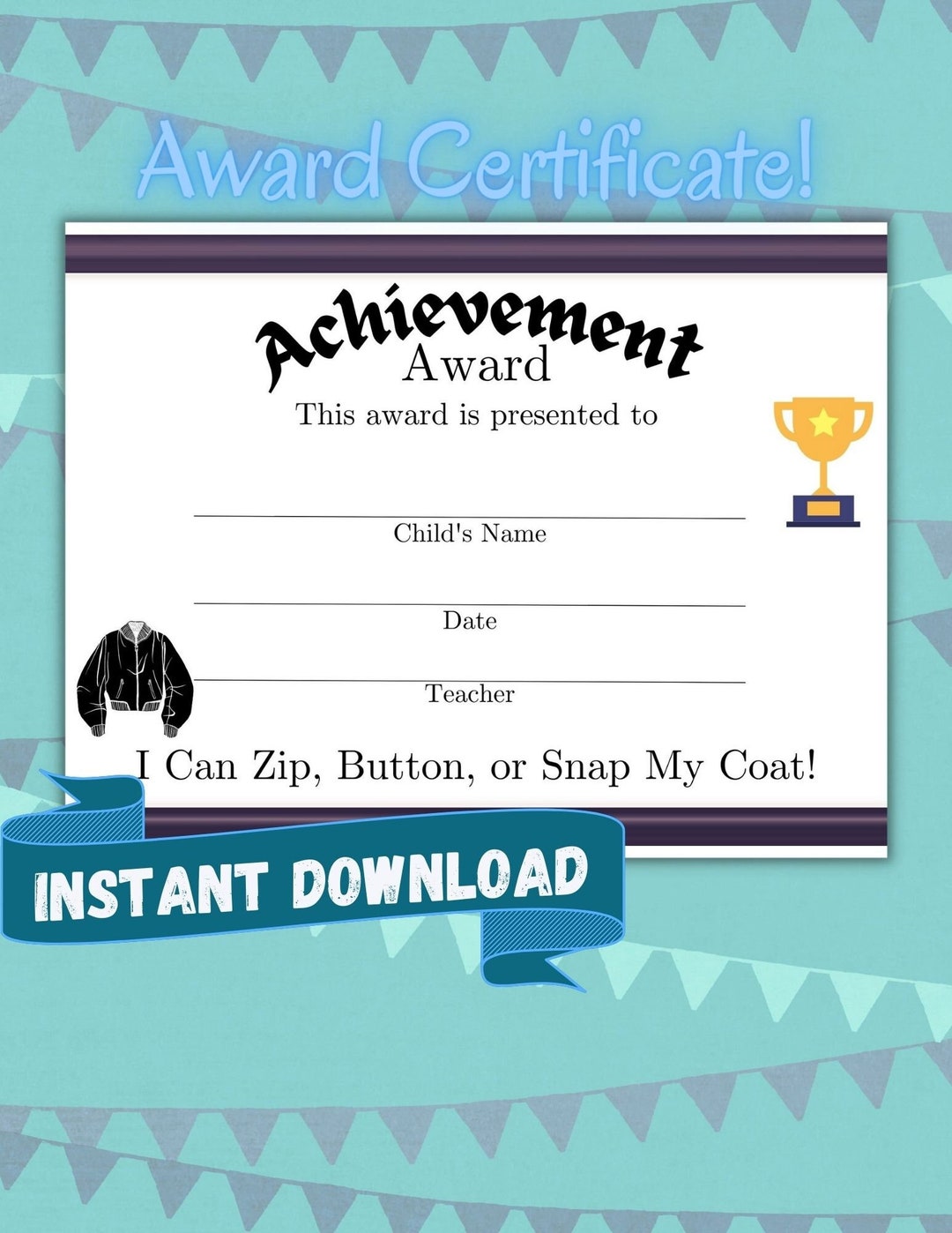 Award Certificate Kids, Teacher Certificate, Kids Activity Certificate ...