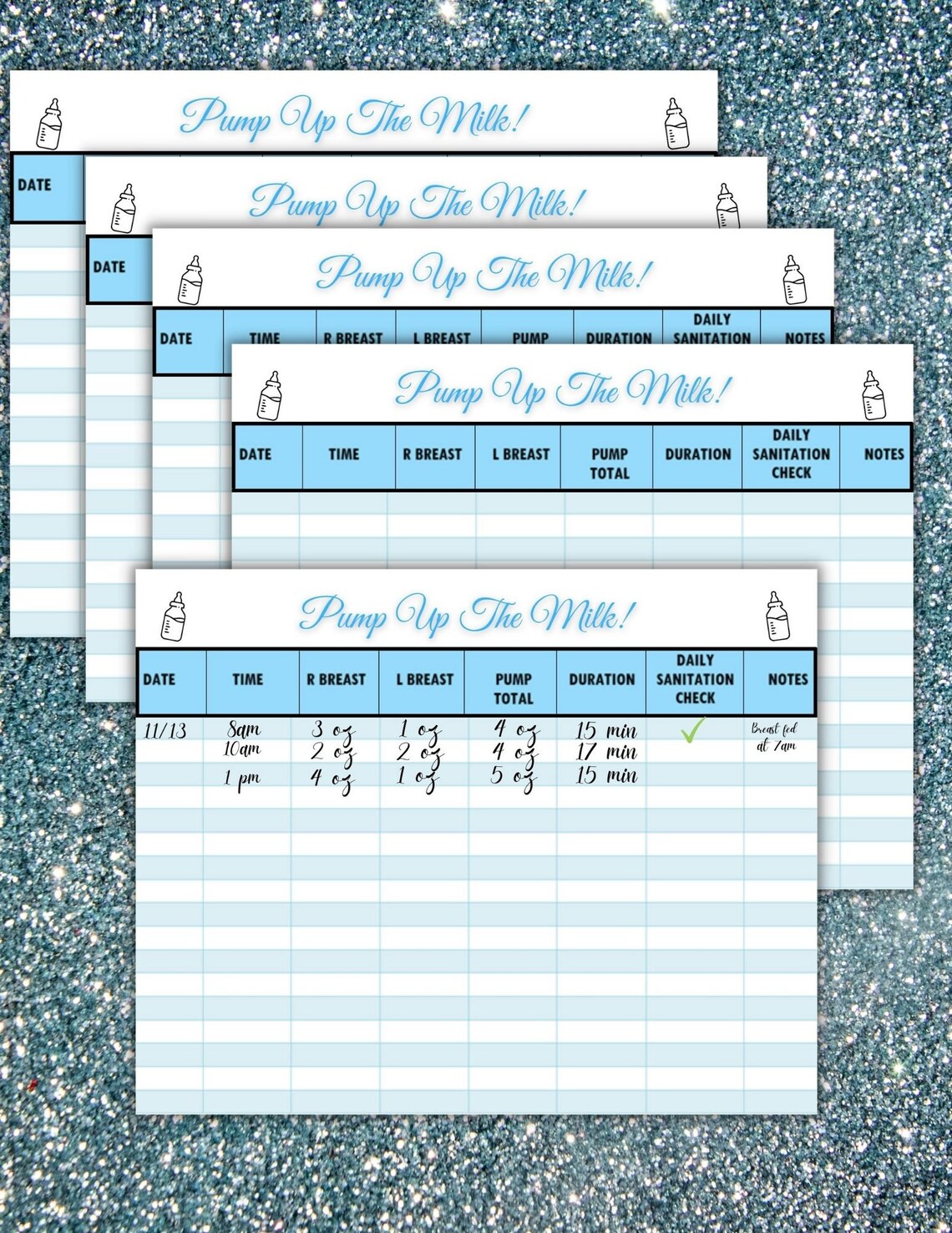 Pumping Log Chart, Printable Download, Track Pumping Sessions, Breast ...