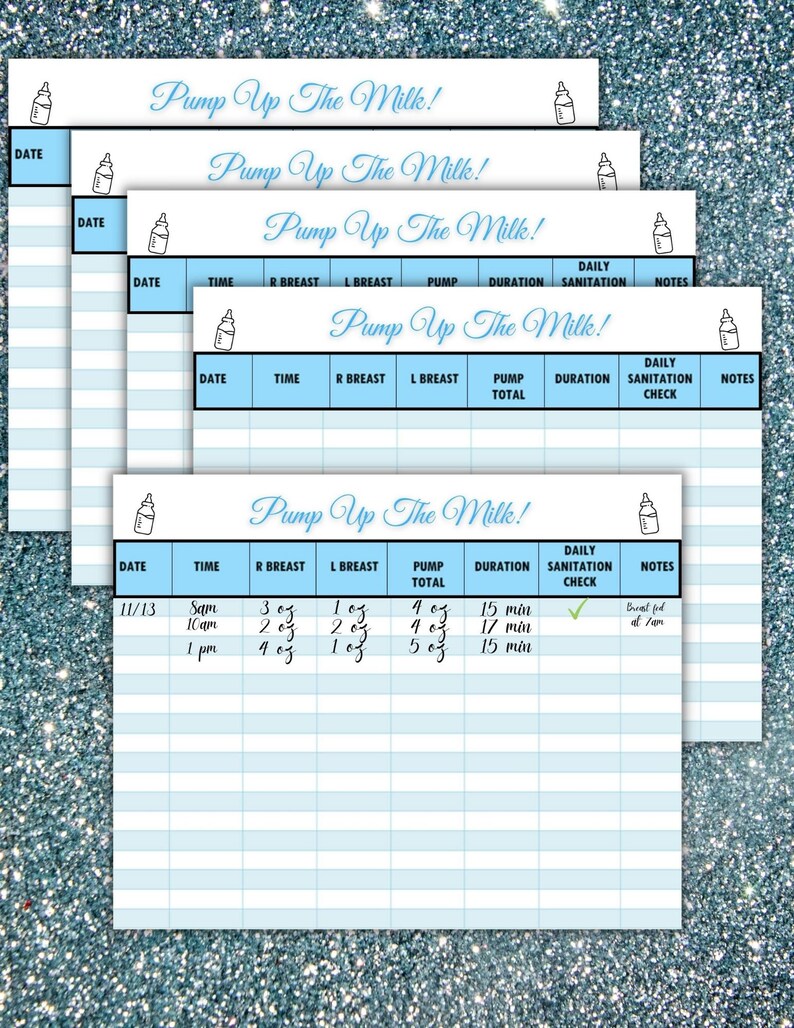 Pumping Log Chart, Printable Download, Track Pumping Sessions, Breast ...