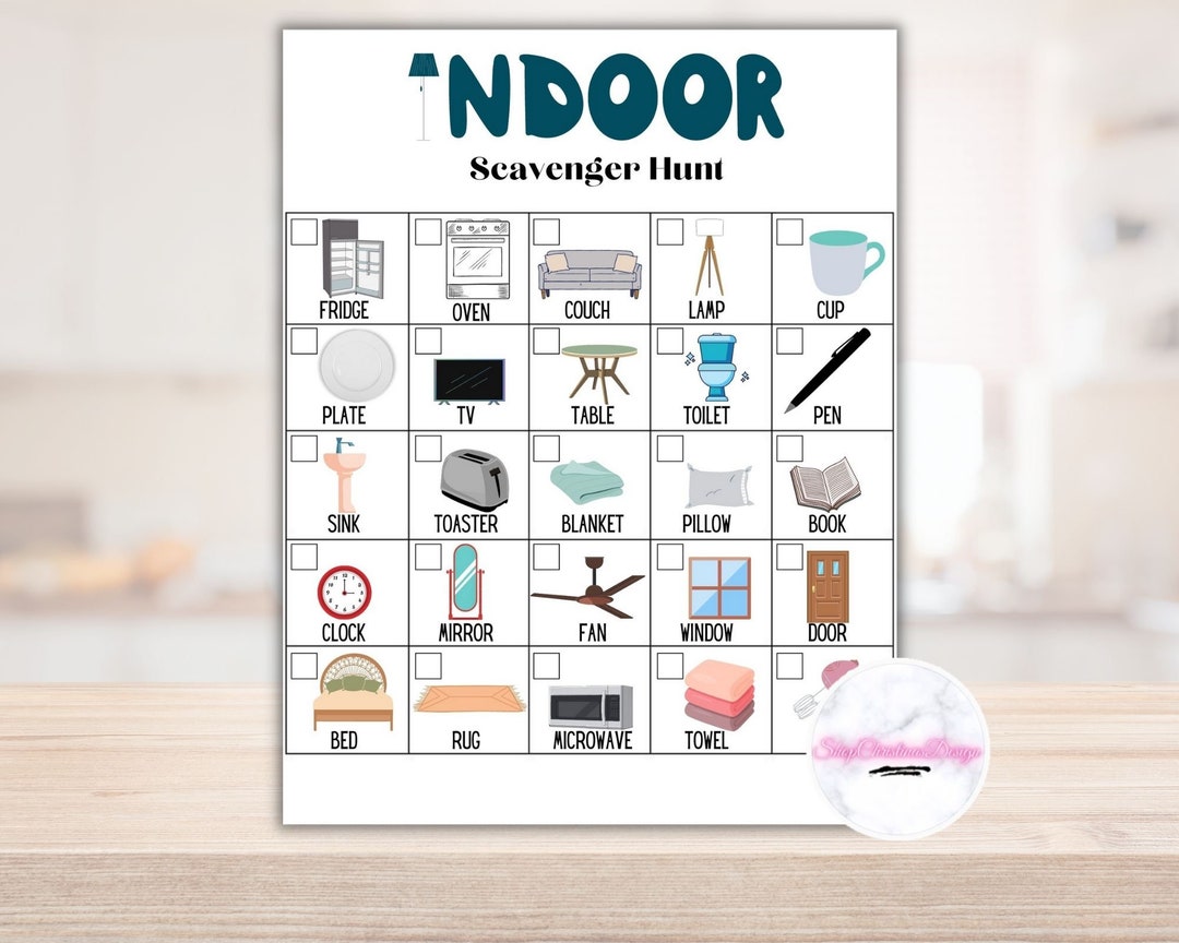 Printable Scavenger Hunt, Indoor Scavenger Hunt, Scavenger Hunt, Indoor ...