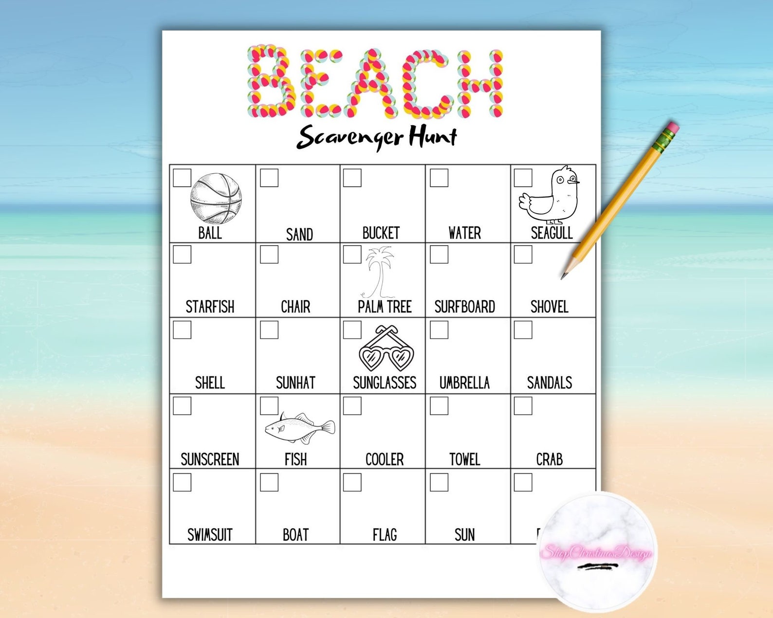 Printable Scavenger Hunt, Beach Scavenger Hunt, Outdoor Scavenger Hunt ...