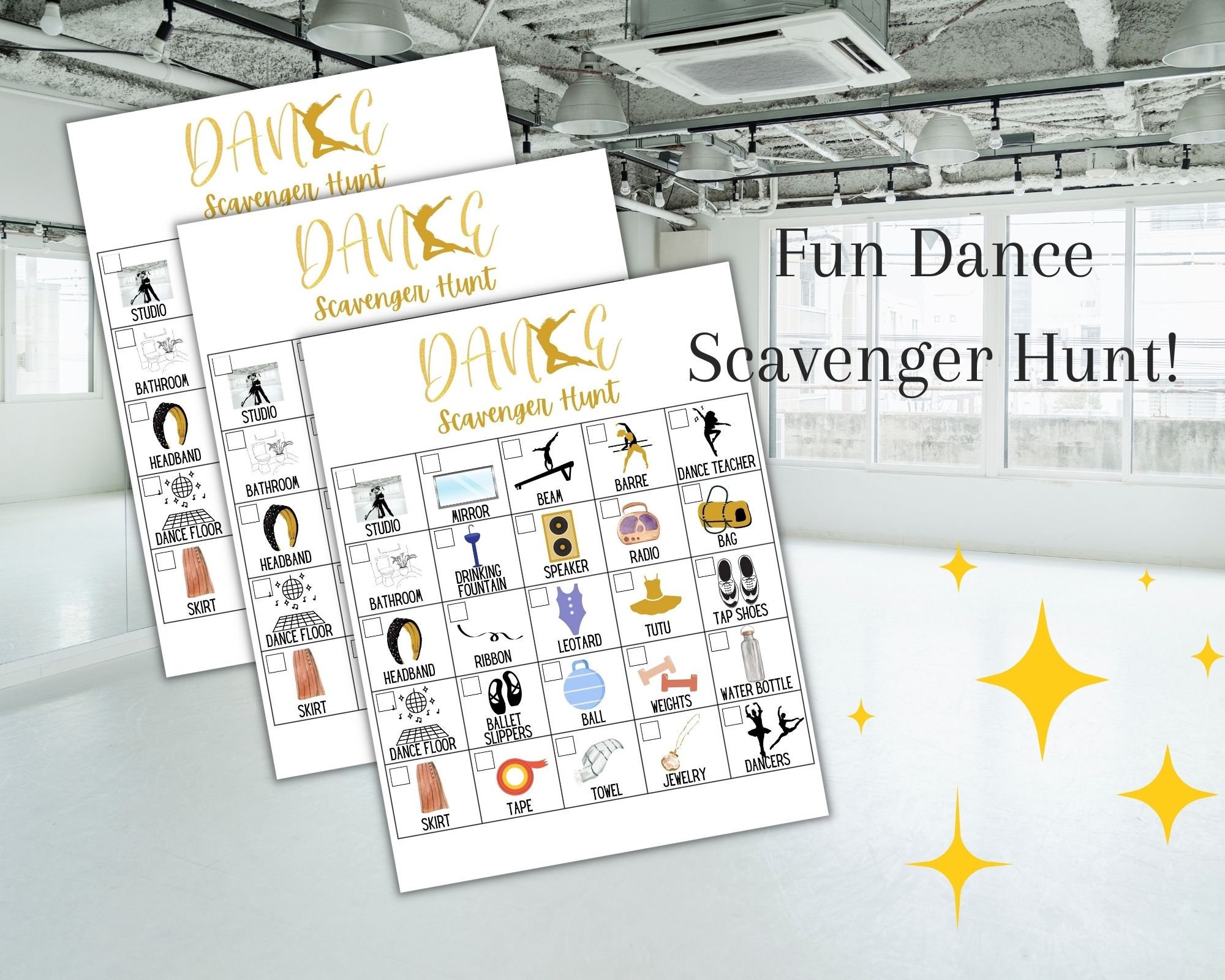 Printable Scavenger Hunt, Dance Scavenger Hunt, Indoor Scavenger Hunt ...